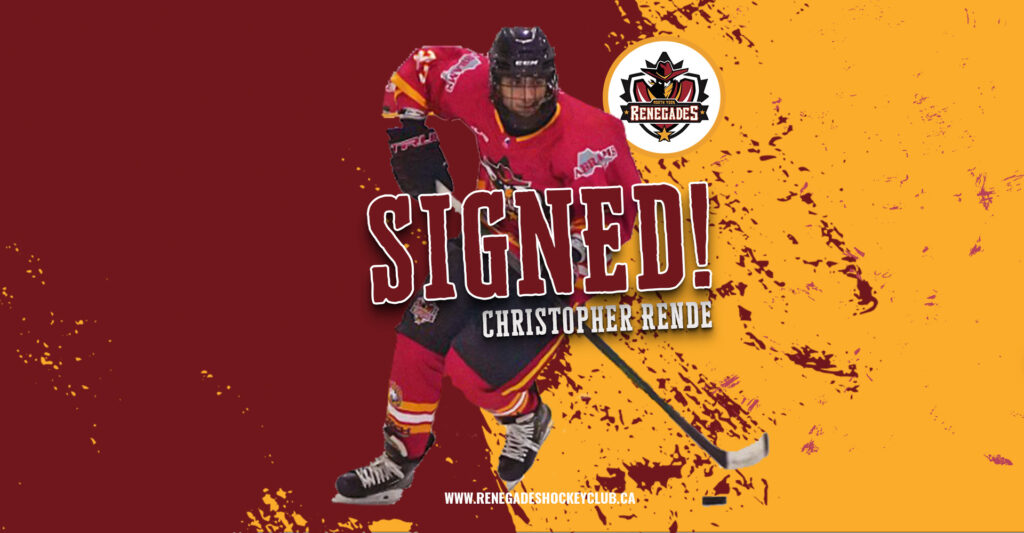 Rende Back in the Saddle with Renegades | North York Renegades Hockey